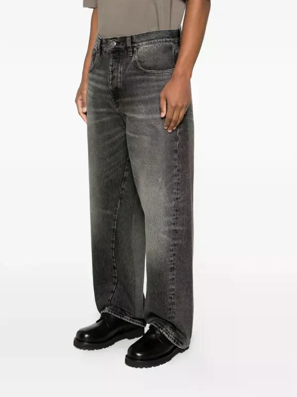 SUNFLOWER Wide Twist Faded Denim Jeans - Grey