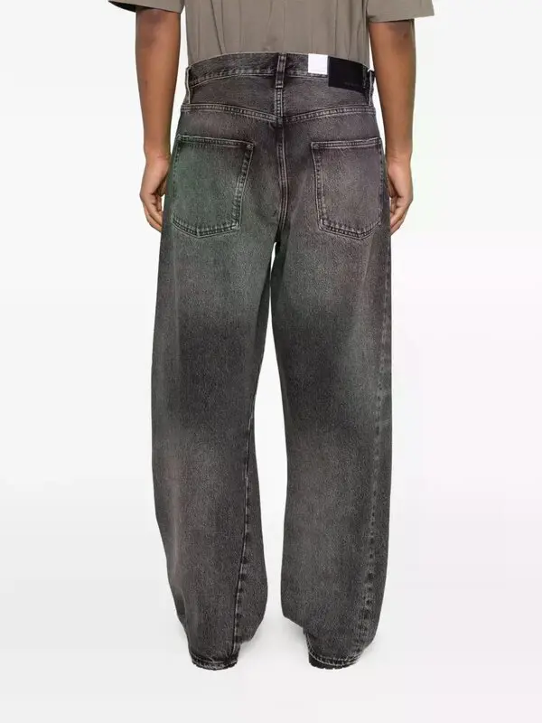 SUNFLOWER Wide Twist Faded Denim Jeans - Grey