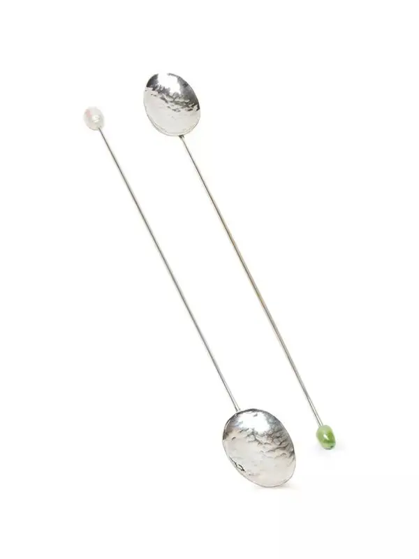 GOHAR WORLD Hammered Effect Sphere Accent Spoon - Silver