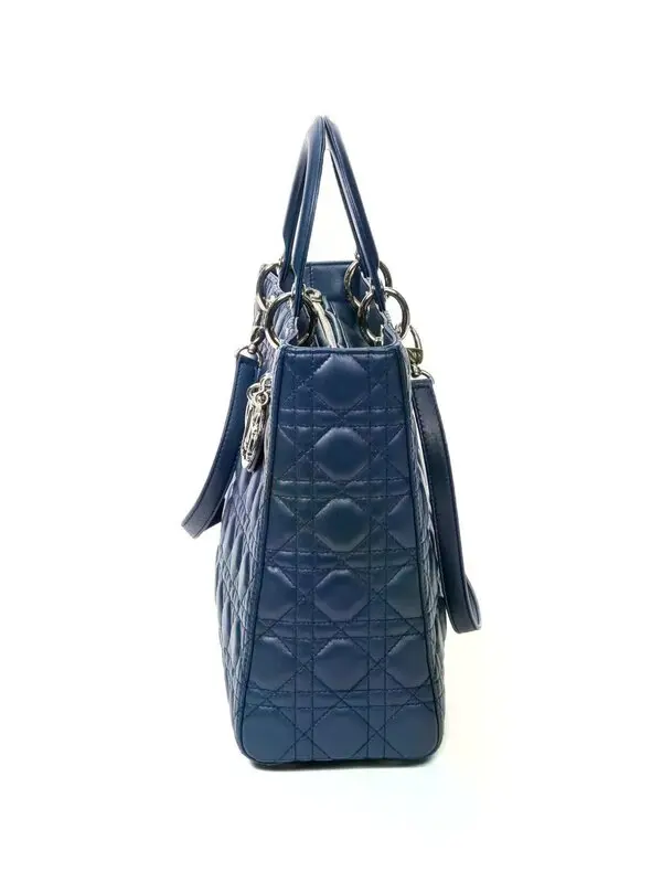 Dior Lady Quilted Tote Bag - Blue