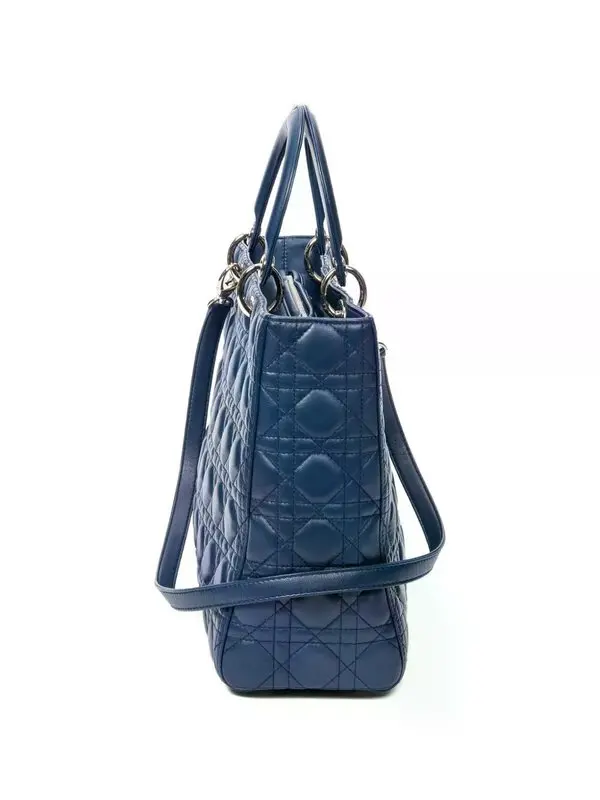 Dior Lady Quilted Tote Bag - Blue