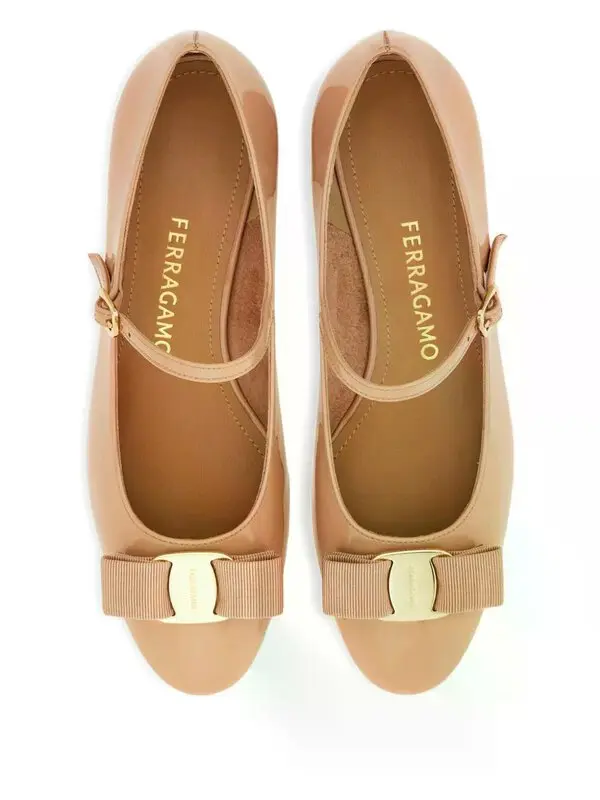 FERRAGAMO 30mm Bow-detail Mary Jane Pumps - Neutrals