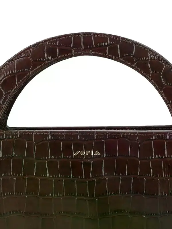 SOFIA Mini Edda Embossed Tote Bag - Brown