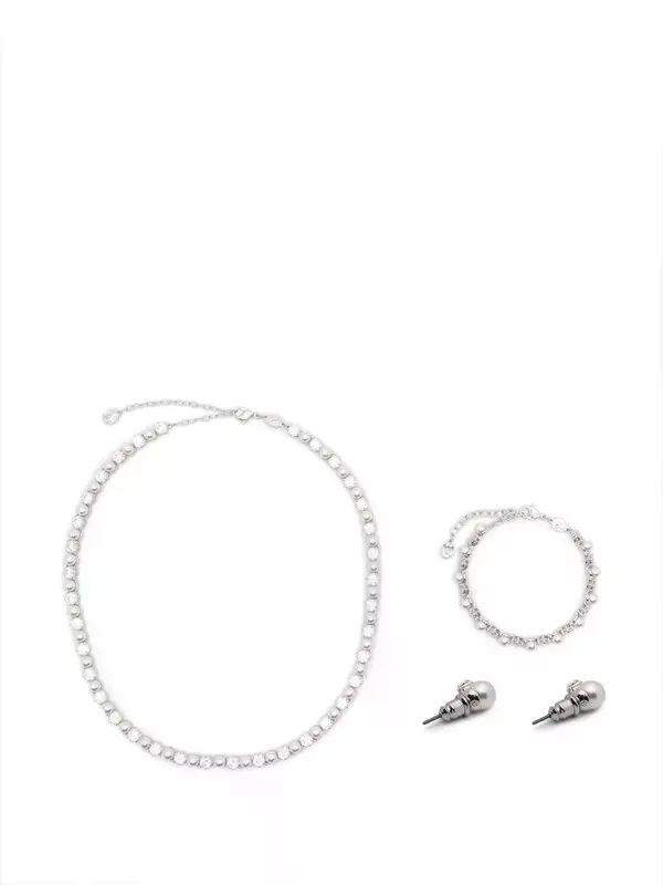 SWAROVSKI Matrix Crystal-pearl Necklace - Silver