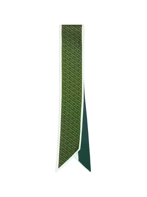 Tory Burch Link Print Ribbon Tie - Green