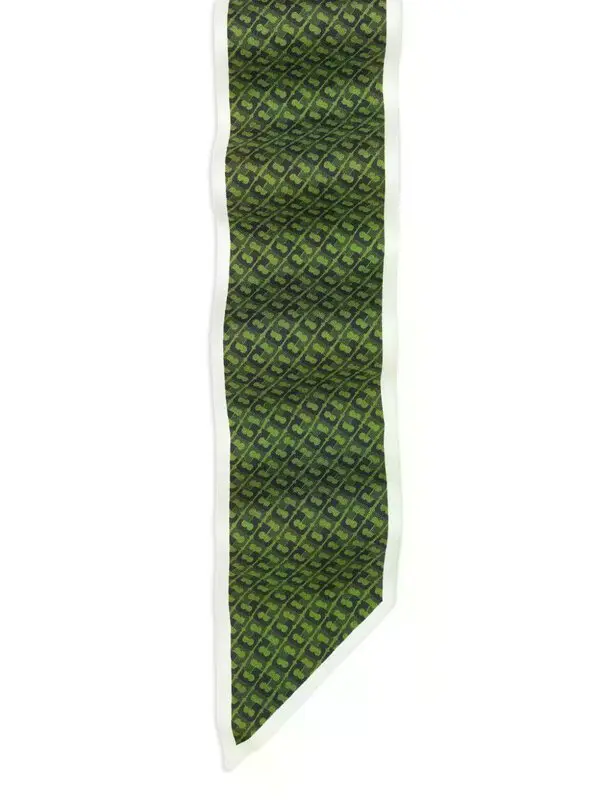 Tory Burch Link Print Ribbon Tie - Green
