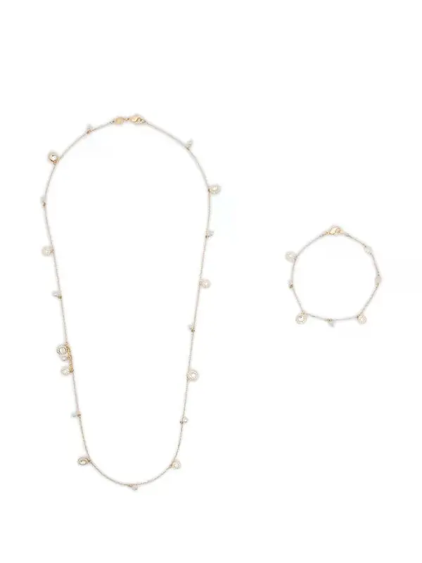 SWAROVSKI Una Angelic Strandage Crystal-pearl Necklace - Gold