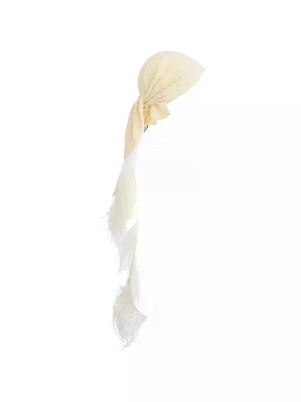 MANURI Feather Detail Headscarf - Yellow