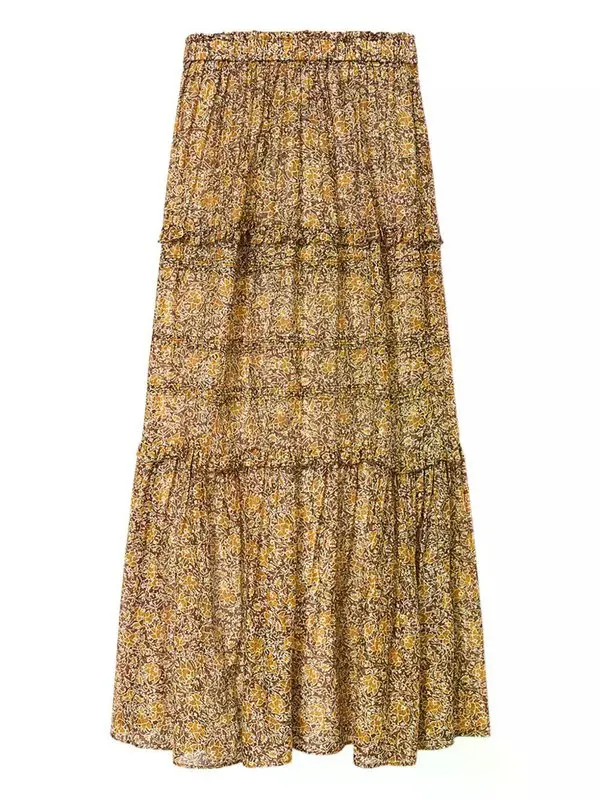 MARANT ETOILE Volomia Ruffled Maxi Skirt - Brown