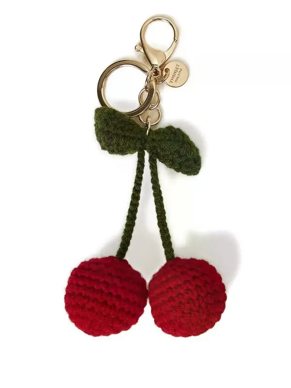 TWINSET Crocheted Cherries Keyring - Red