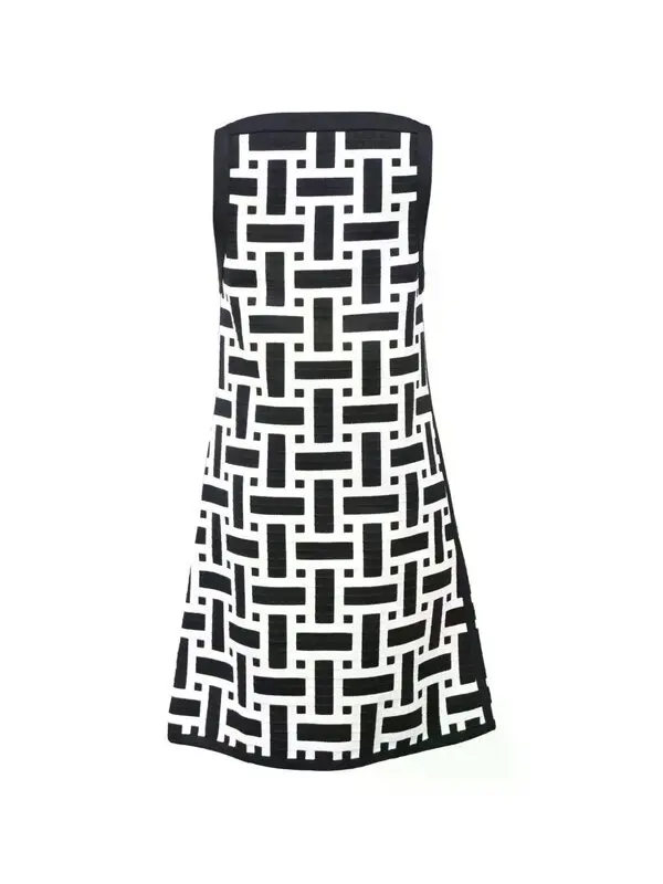 Hermès Geometric-pattern Mini Dress