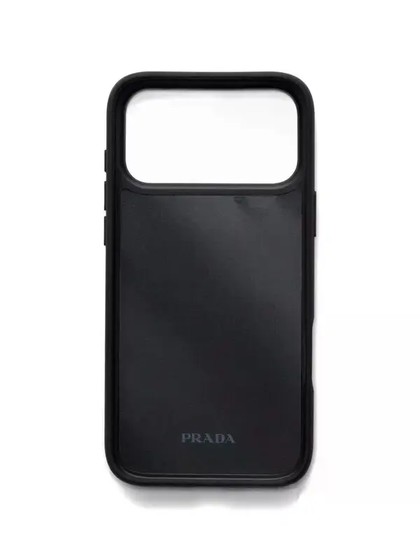 Prada Enameled Triangle Leather Phone Case Iphone 17 Pro Max