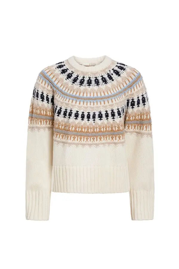 MARIE OLIVER Dion Fair Isle Yoke Sweater - Snowflake