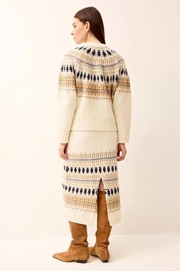 MARIE OLIVER Giana Fair Isle Knit Skirt
