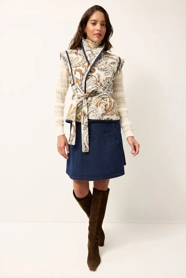 MARIE OLIVER Paisley Quilted Vest - Trinity