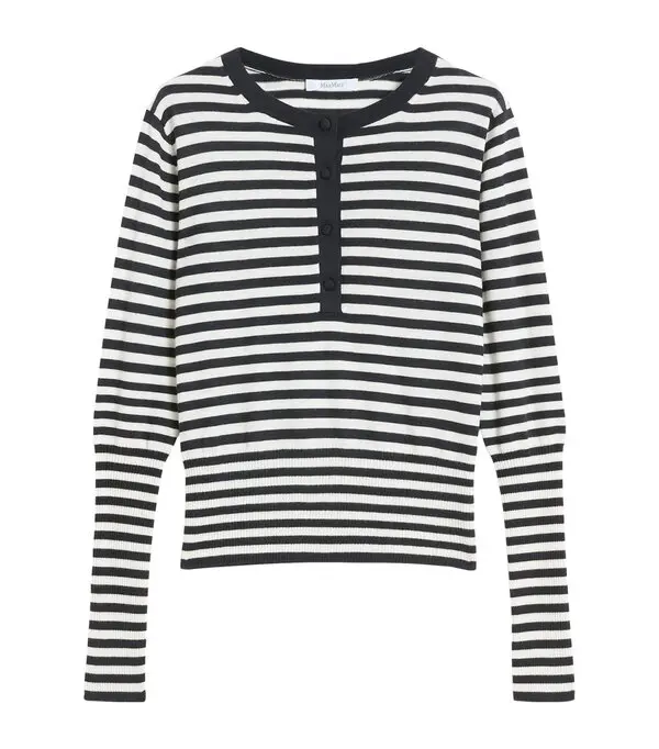 Max Mara Striped Cashmere Sweater - White