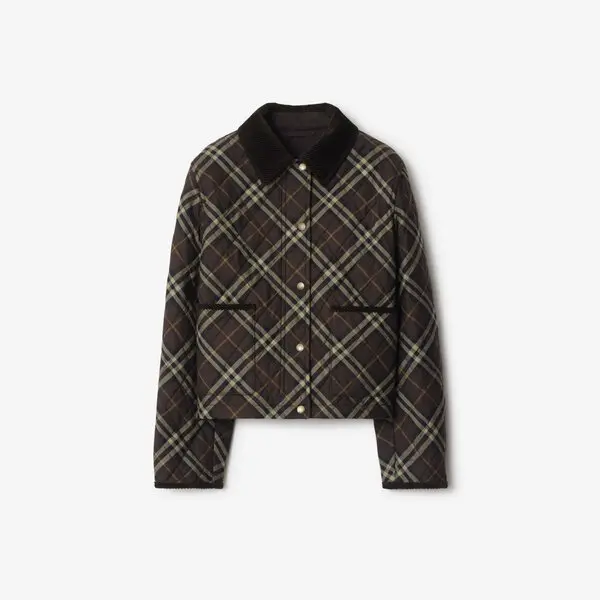 Burberry Cropped Check Quilted Cotton Jacket