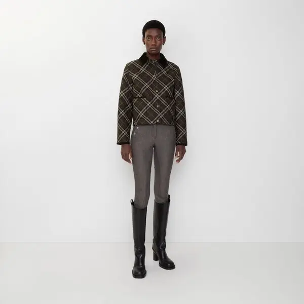 Burberry Cropped Check Quilted Cotton Jacket