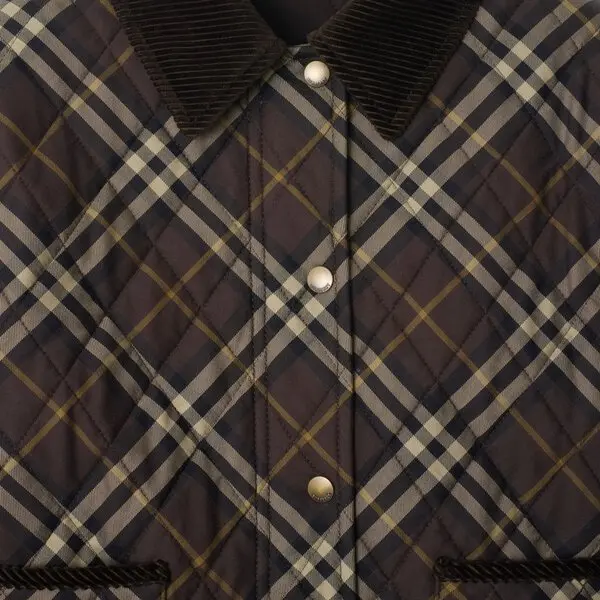 Burberry Cropped Check Quilted Cotton Jacket