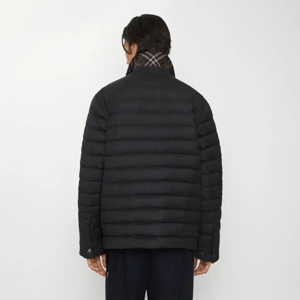 Burberry Wool Flannel Padded Overshirt - Charcoal Grey