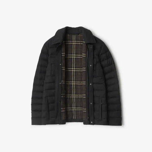Burberry Wool Flannel Padded Overshirt - Charcoal Grey