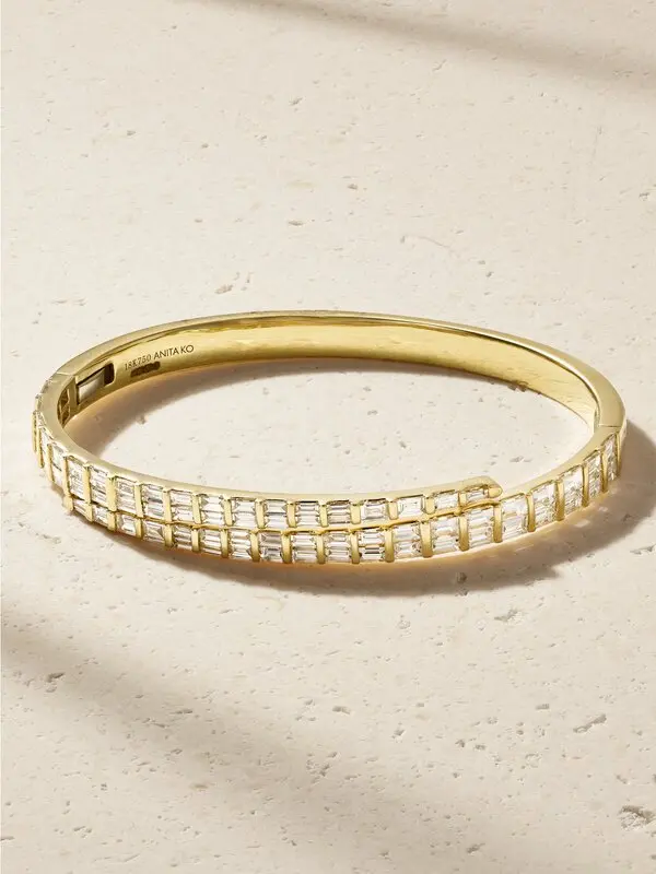 ANITA KO Coil 18-karat Diamond Bangle - Gold