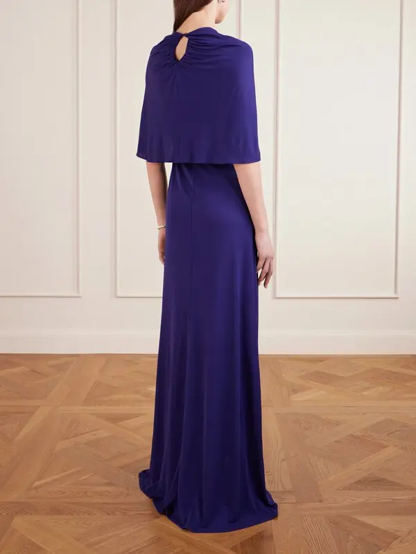 KALLMEYER Matilda Ruched Cape-effect Gown