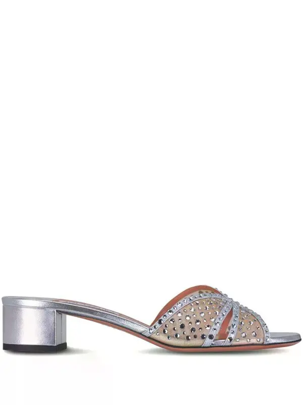 AQUAZZURA 35mm Crystal Lover Sandals - Silver