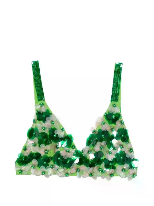 P.a.r.o.s.h Sequin-embellished Top - Green