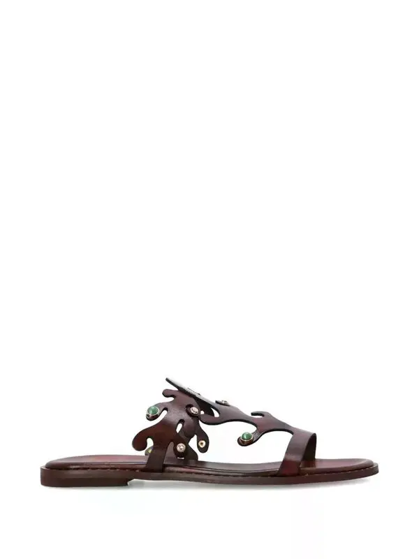 KOTRIS SANDALS Ithaca Cut-out Embellished Sandals - Brown