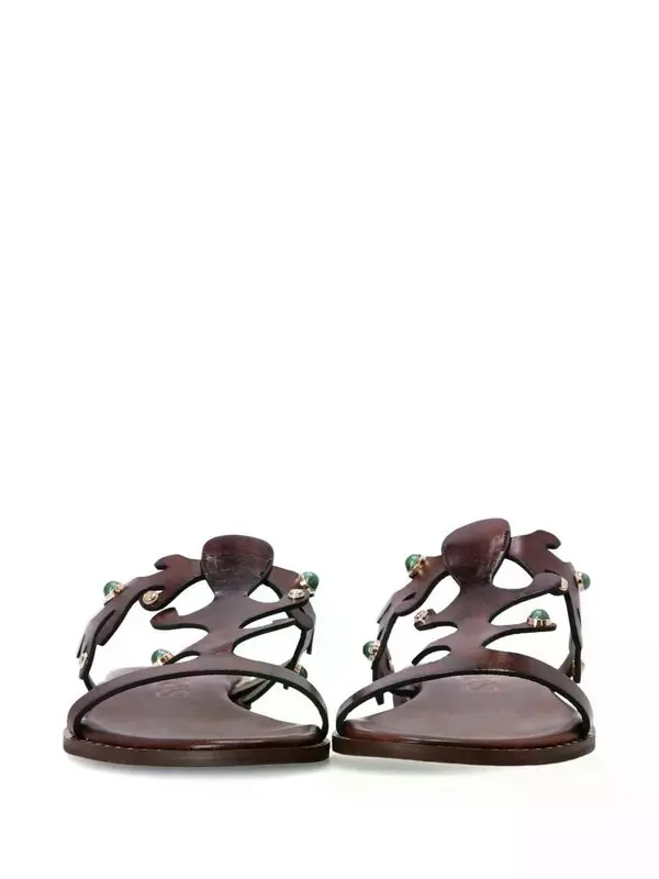 KOTRIS SANDALS Ithaca Cut-out Embellished Sandals - Brown