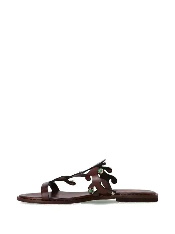 KOTRIS SANDALS Ithaca Cut-out Embellished Sandals - Brown