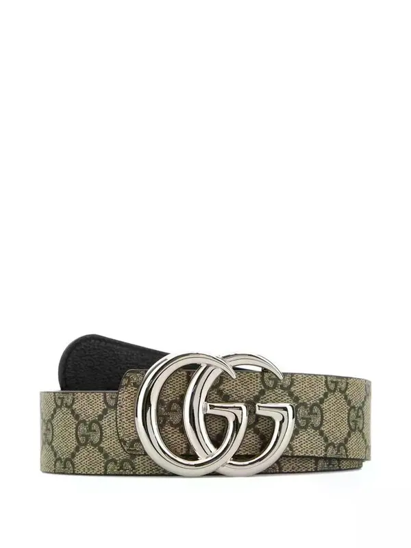 Gucci Patterned Belt With Logo Buckle - Neutrals