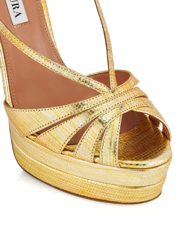 AQUAZZURA Aimée Heeled Sandals - Gold