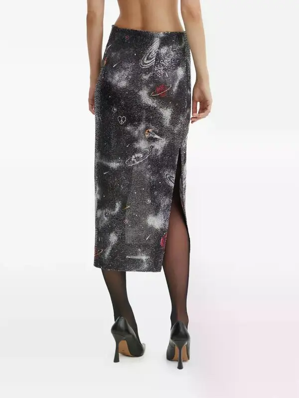 Moschino Galaxy-pattern Midi Skirt
