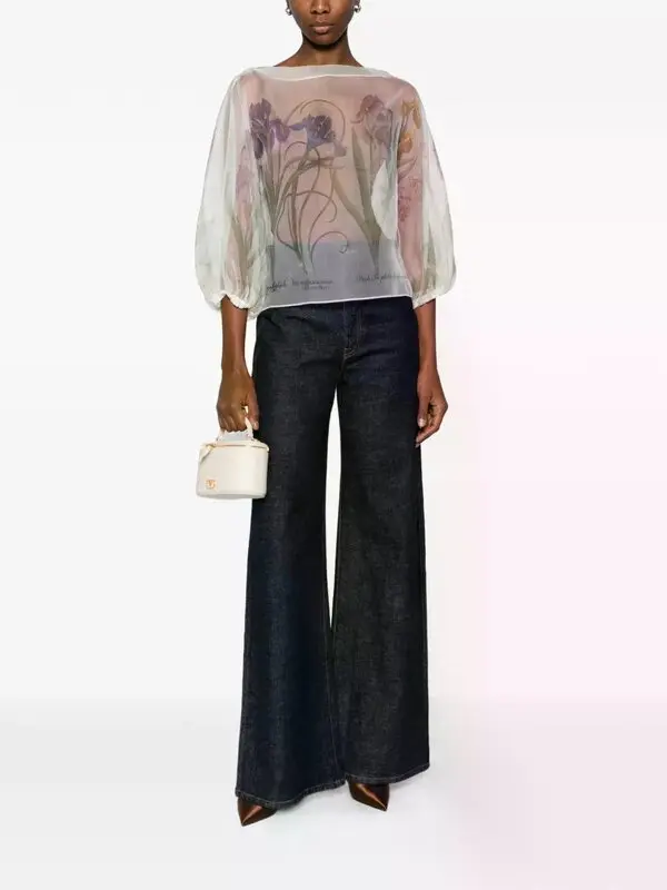 Alberta Ferretti Floral Silk Top