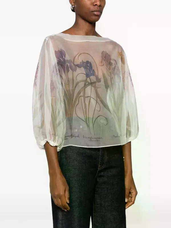 Alberta Ferretti Floral Silk Top