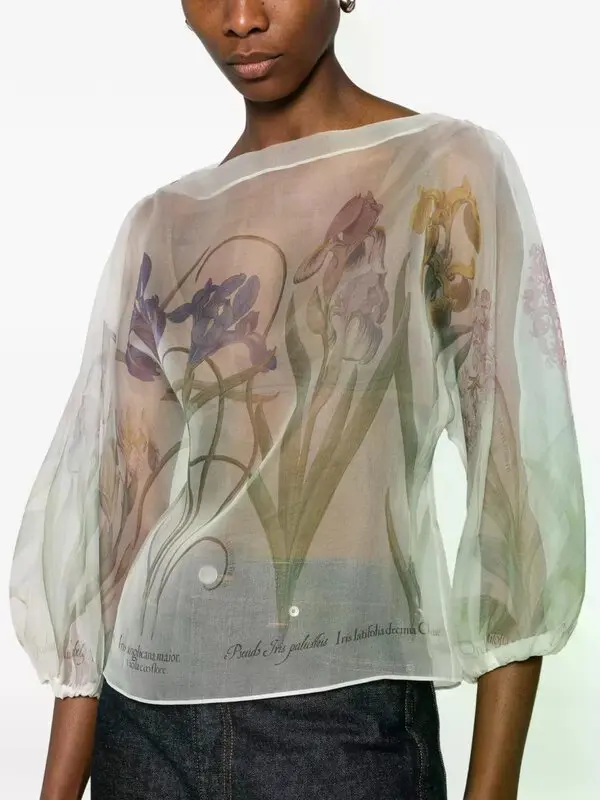 Alberta Ferretti Floral Silk Top