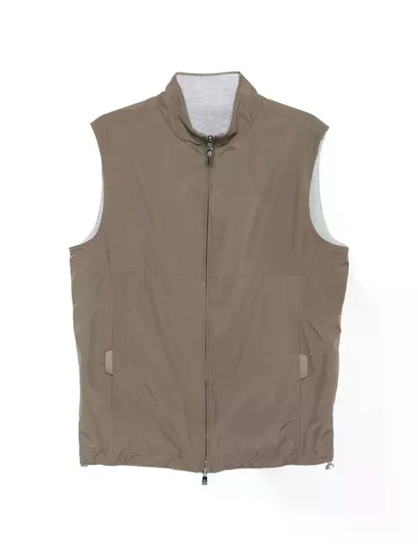 Corneliani Zip-up Reversible Gilet - Brown
