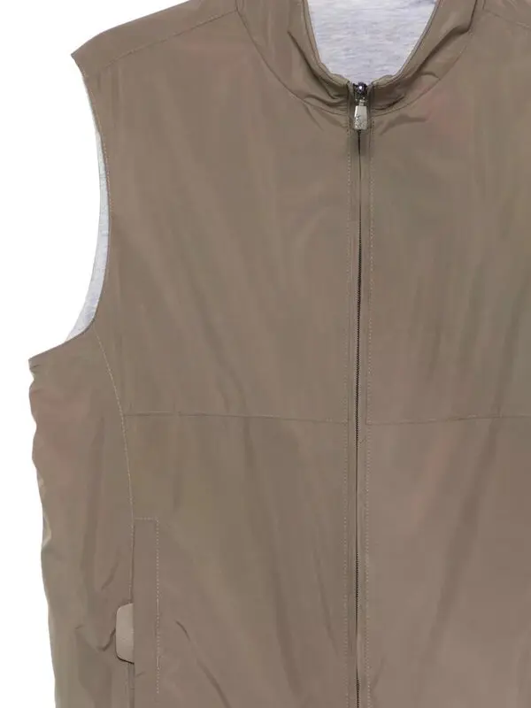 Corneliani Zip-up Reversible Gilet - Brown