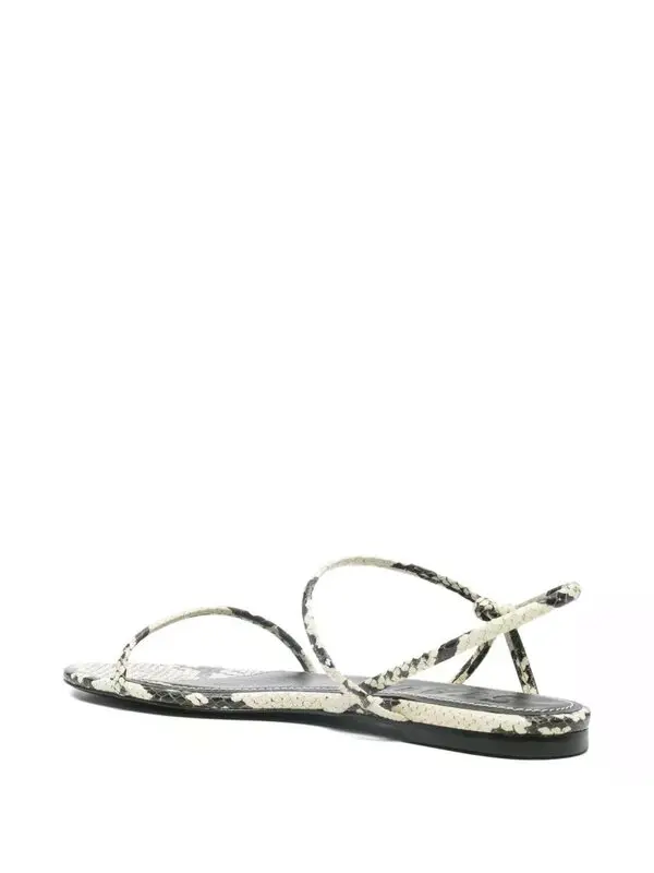 Staud Laurel Snakeskin-print Sandals - White