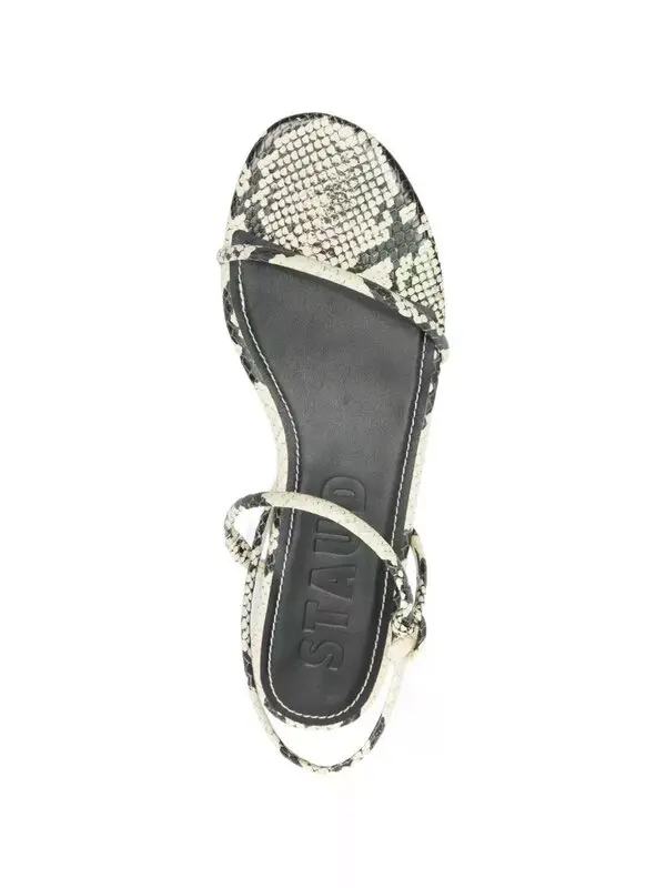 Staud Laurel Snakeskin-print Sandals - White