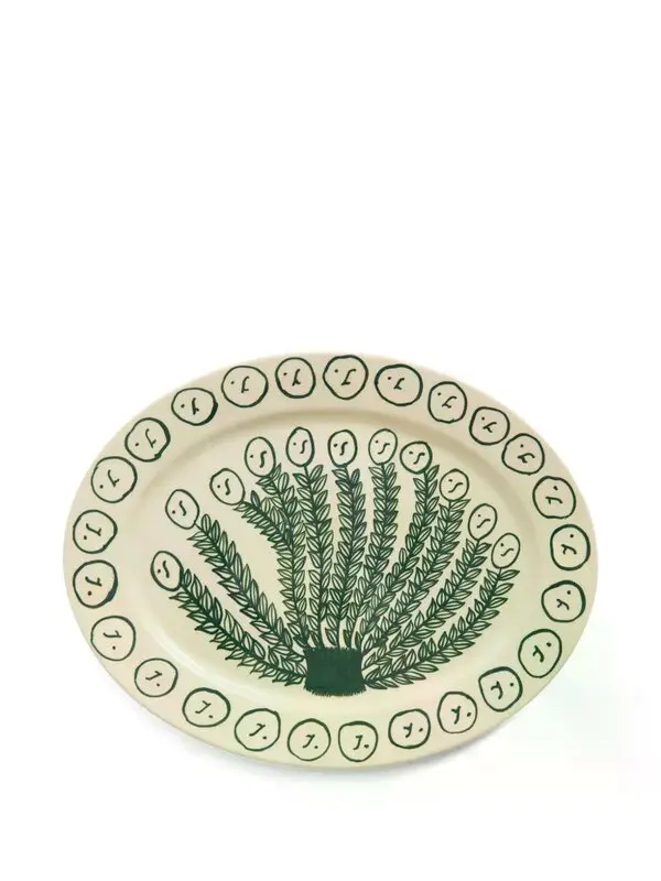 HAY La Pittura Border Print Oval Serving Platter - Neutrals