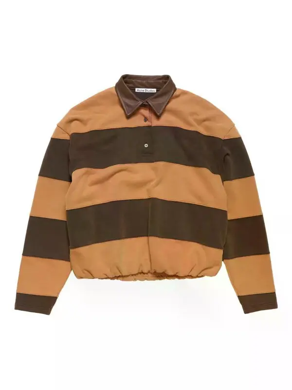 Acne Studios Striped Long-sleeve Polo Top