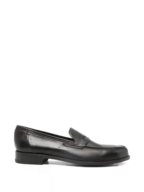 LARDINI Leather Flat Loafers