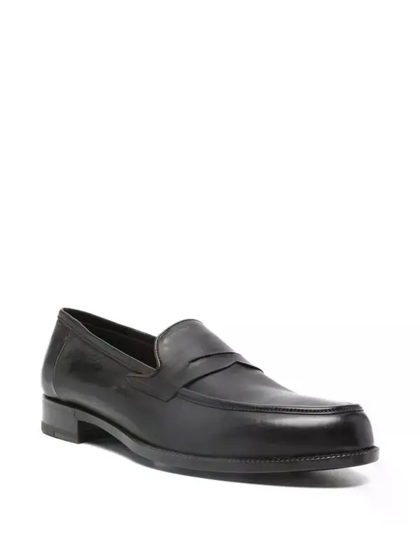 LARDINI Leather Flat Loafers