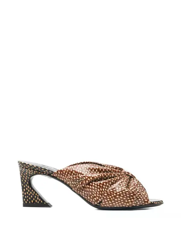 Fendi Arco Ruched Heeled Sandals
