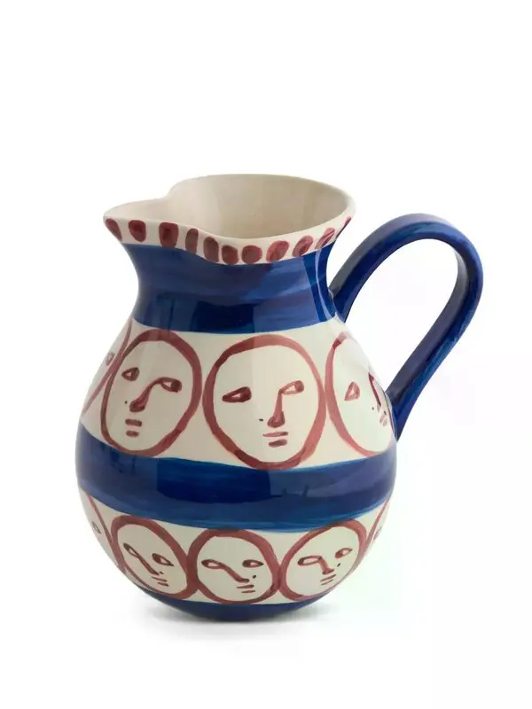 HAY La Pittura Face-print Striped Jug - Blue