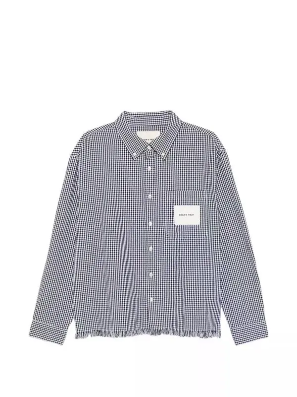 BRAM’S FRUIT Gingham-pattern Frayed Shirt