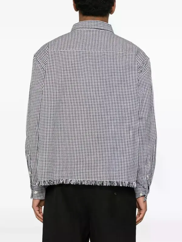 BRAM’S FRUIT Gingham-pattern Frayed Shirt